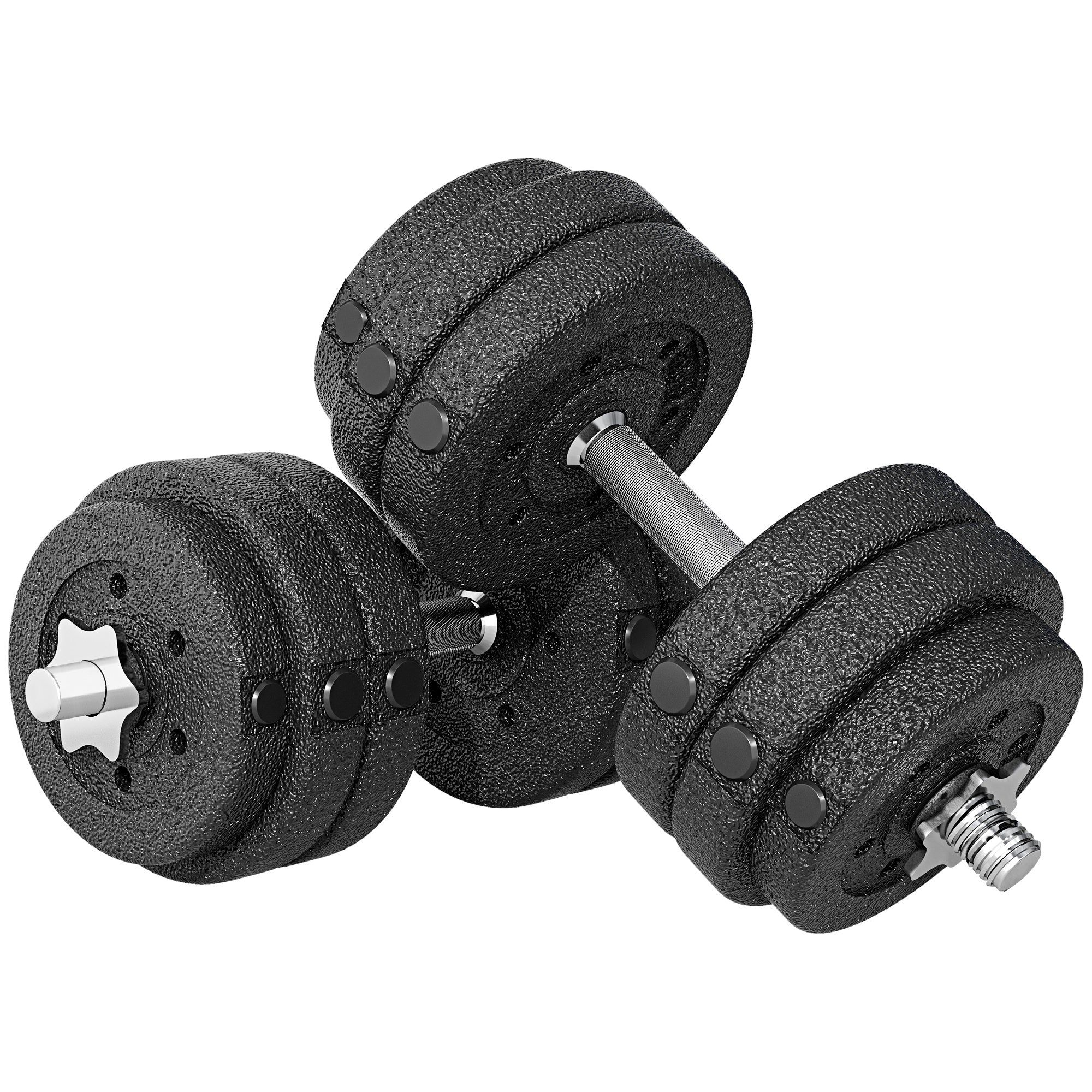 HOMCOM 30KG Adjustable Dumbbells Set, Hand Weights Set for Home Gym We ...