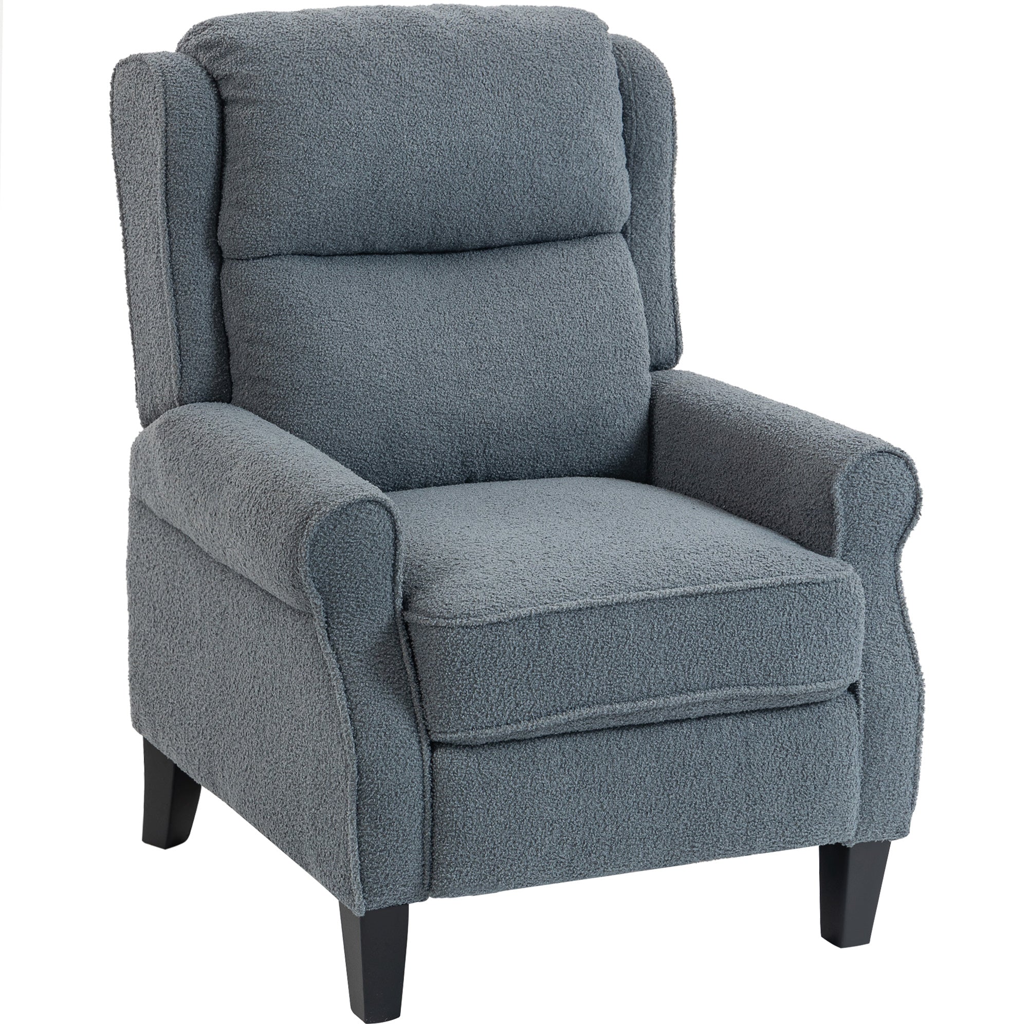HOMCOM Recliner Armchair with Extended Leg Rest - Grey – Furniture Gold